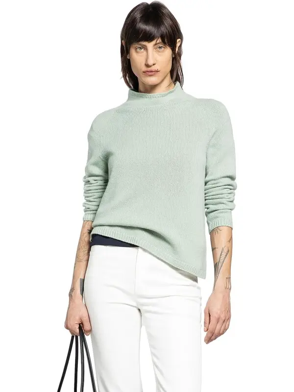 Max Mara Wool Cashmere Polo Neck Sweater - Green