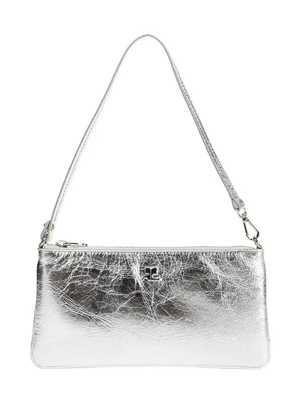 COURREGES Zipped Leather Pouch - Silver