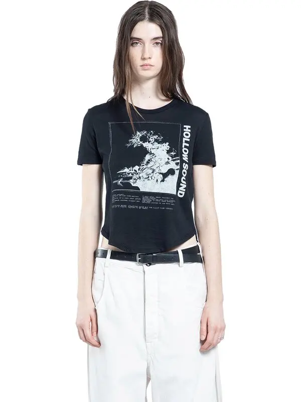 ANN DEMEULEMEESTER Hollow Sound" Graphic Cotton T-shirt - Black