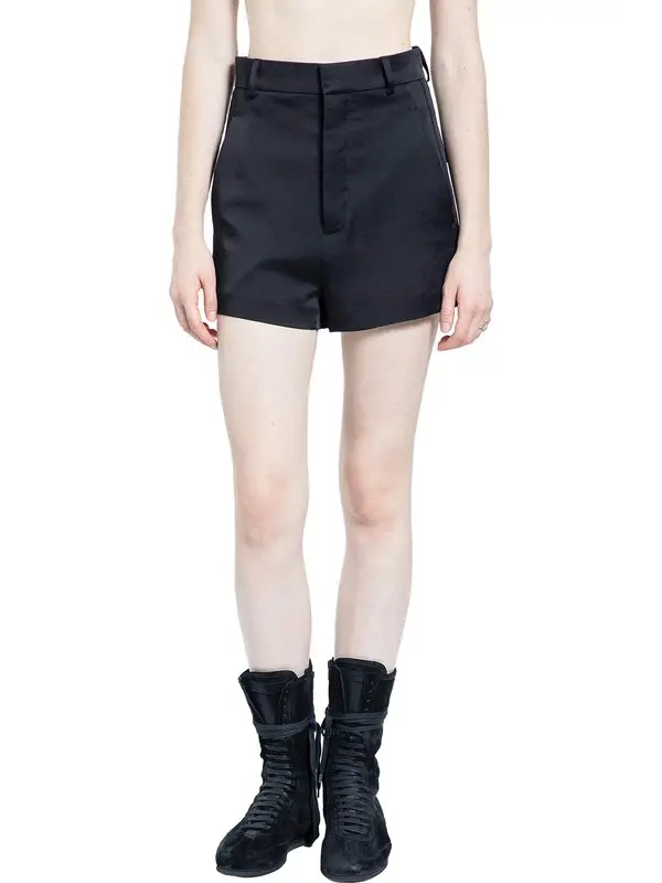 ANN DEMEULEMEESTER Stine Tailored Shorts In Cady Satin - Black
