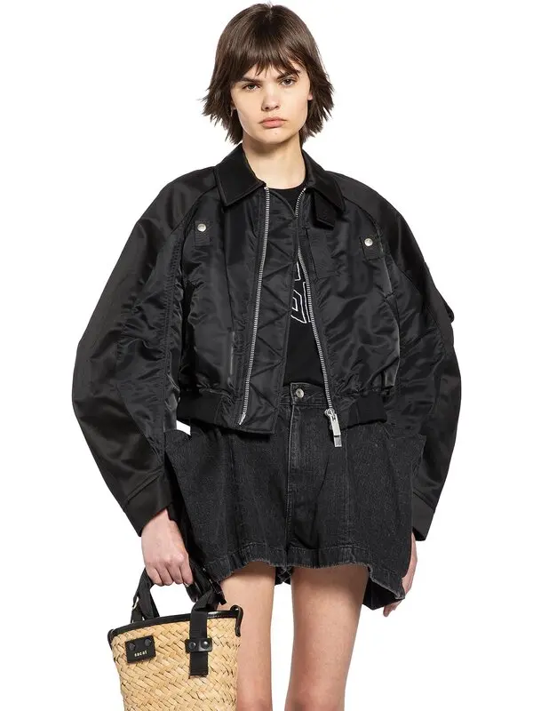 Sacai Cotton Chino X Nylon Twill Blouson Jacket - Black