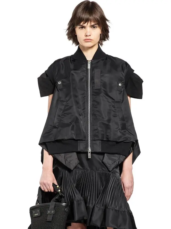 Sacai Nylon Twill Vest - Black