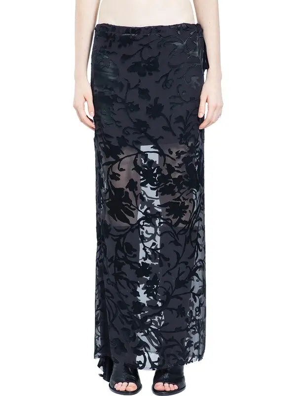 ANN DEMEULEMEESTER Eveline Long Bias Skirt - Black
