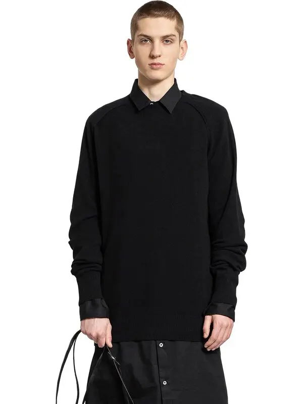 ANN DEMEULEMEESTER Wool Cashmere Cut-out Sweater - Black