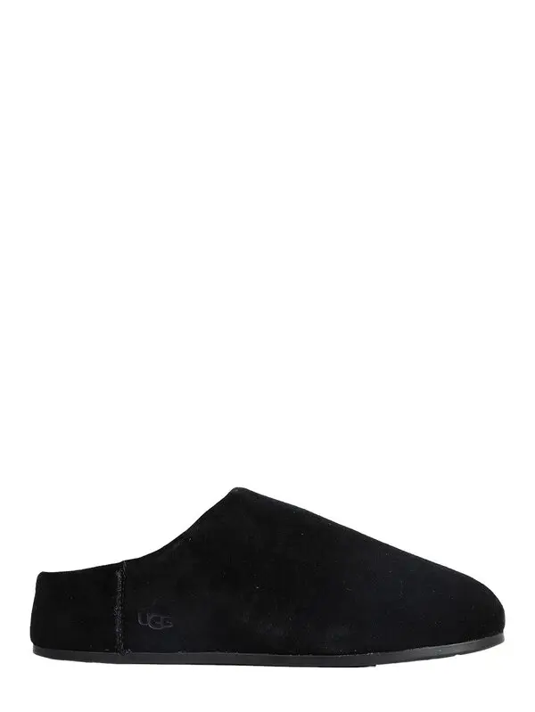 UGG Elea Suede Shearling Lined Slippers - Black