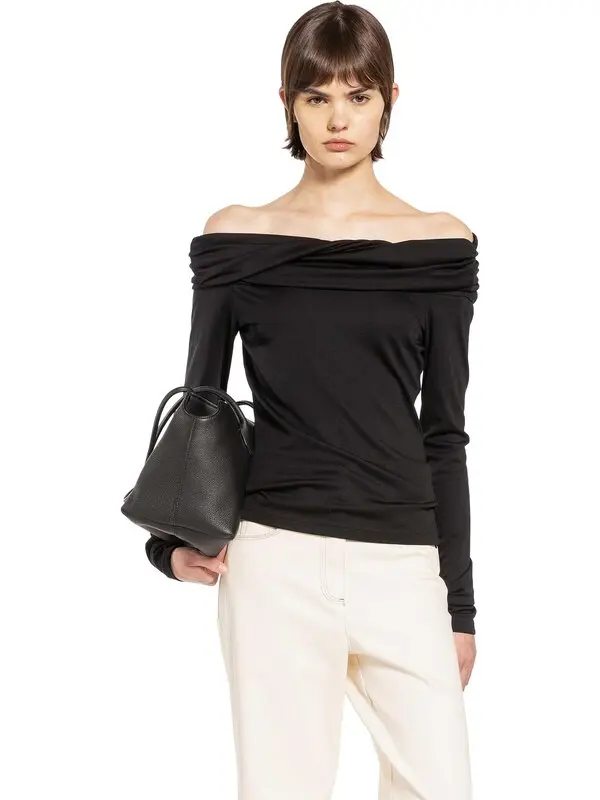 Max Mara Off-the-shoulder Long Sleeve Top - Blue