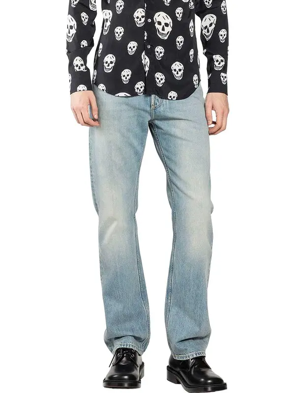 Alexander McQueen Francis Jeans In Light Washed Denim - Blue