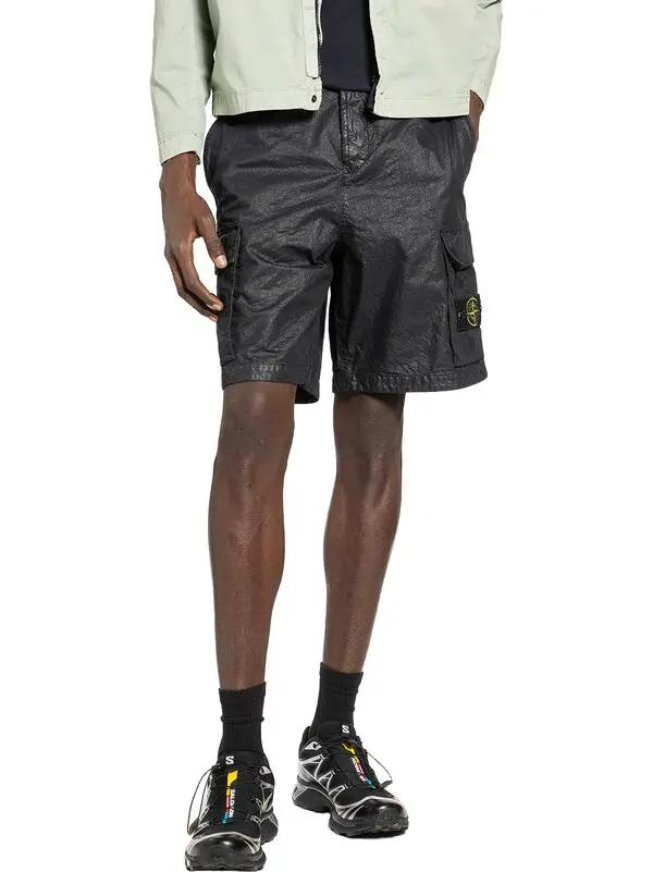 Stone Island Nylon Panama Cargo Shorts - Black