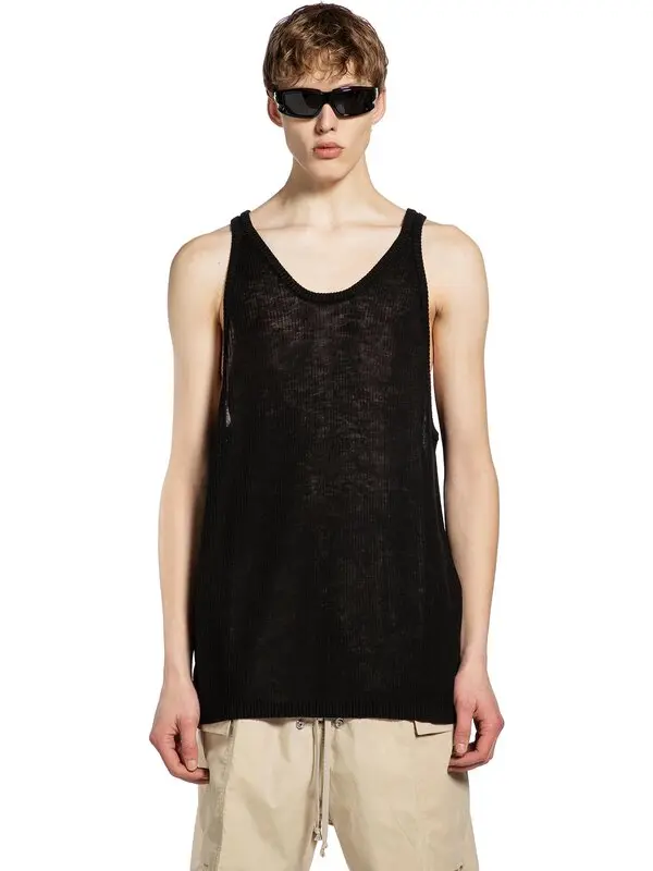 Rick Owens Temple Sheer Tank - Black