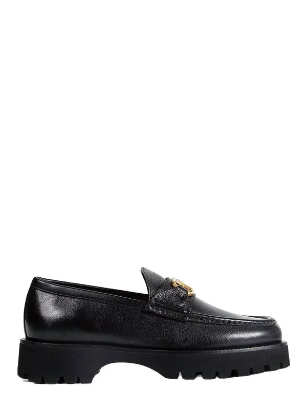 Valentino Garavani Vlogo Signature Loafer In Buffalo Leather - Black