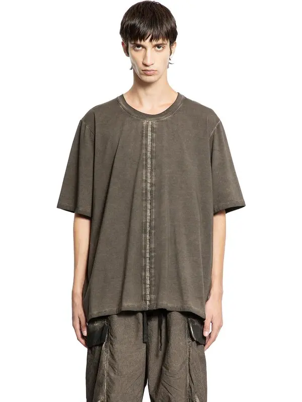 UMA WANG Overdyed Cotton T-shirt - Brown