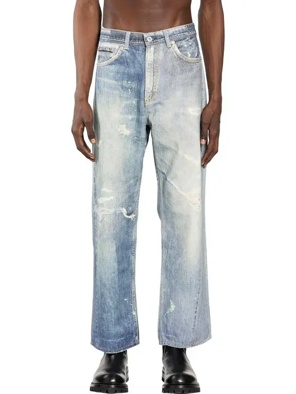 Our Legacy Digital Denim Print Third Cut Jeans - Blue