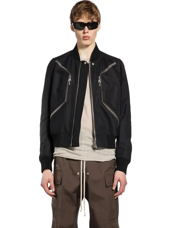 Rick Owens Cordura Cotton Temple Heizer Flight Bomber Jacket - Black