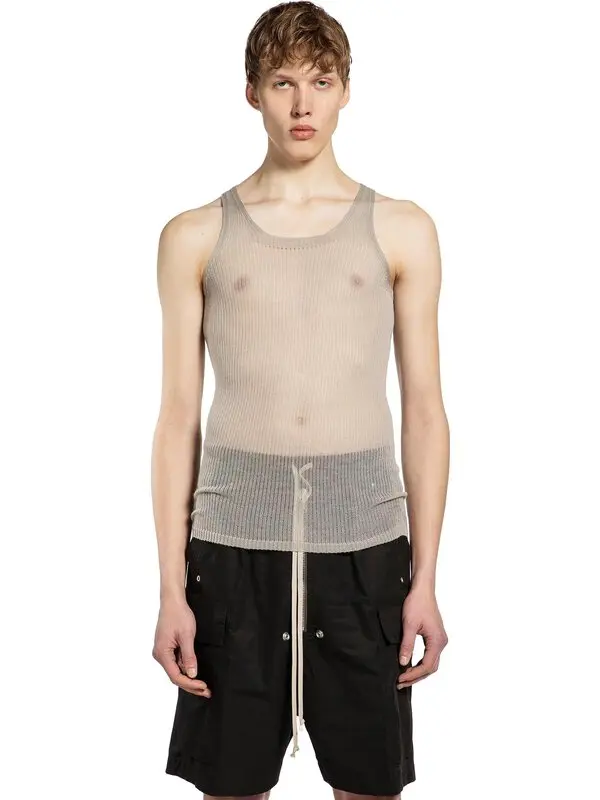 Rick Owens Temple Knit Tank - Grey