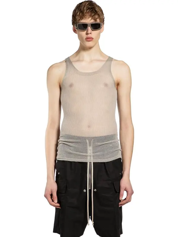 Rick Owens Temple Knit Tank - Grey