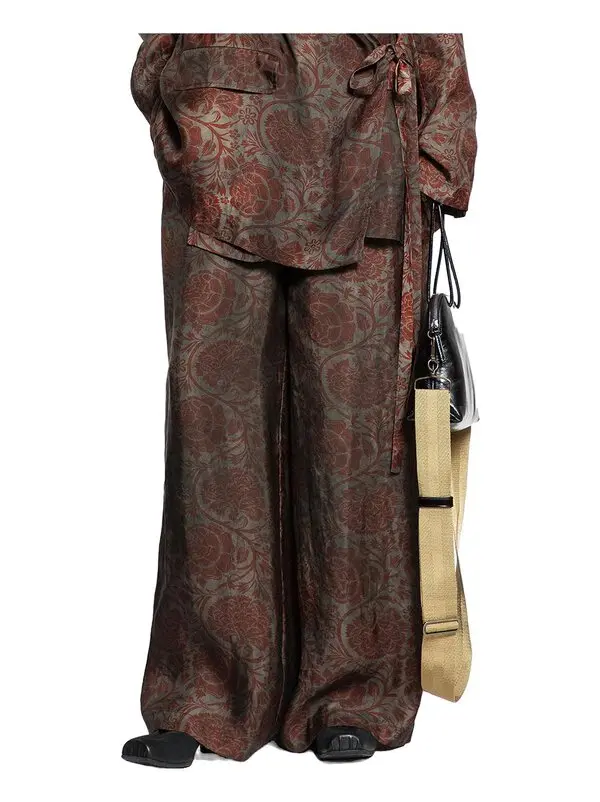 UMA WANG Floral Print Wide-leg Trousers - Red