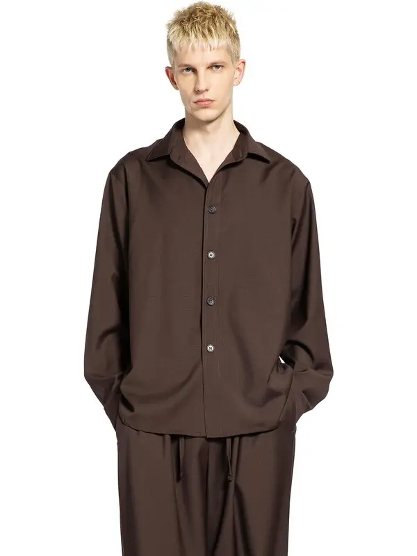 ROSE BURRITO Wool Overshirt - Brown
