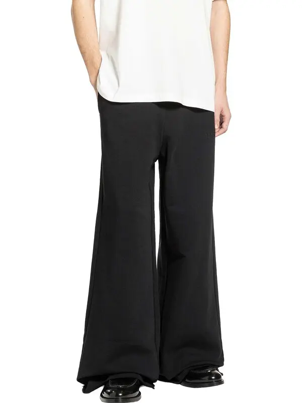 MAISON MARGIELA Cotton Jersey Wide Leg Trousers - Black