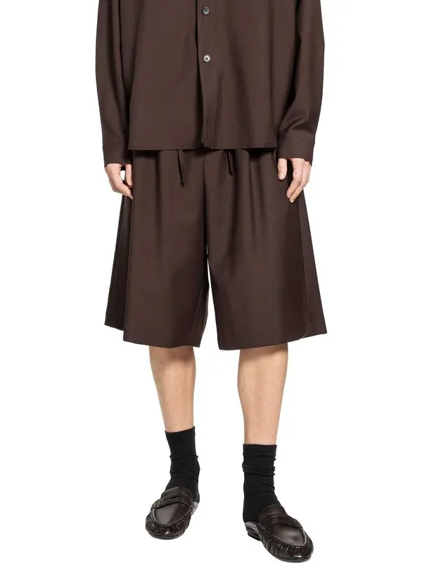 ROSE BURRITO Wool Basketball Shorts - Brown