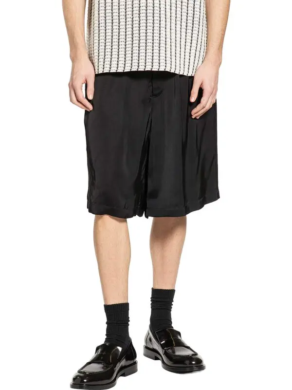 JIL SANDER Fluid Viscose Wide-leg Shorts - Black