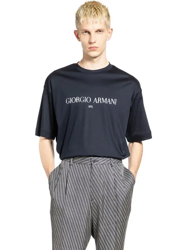 Giorgio Armani Cotton Interlock Jersey T-shirt - Blue