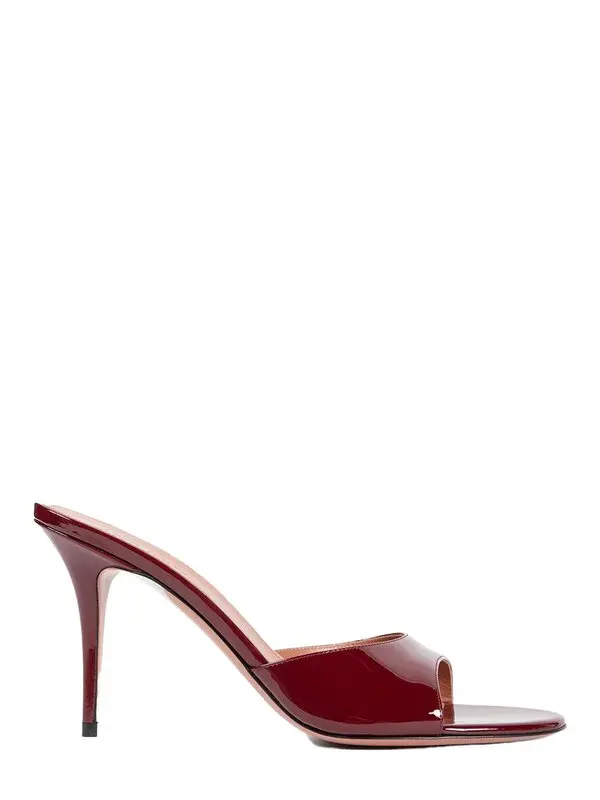 Amina Muaddi Elodie Patent Leather Stiletto Mules - Red
