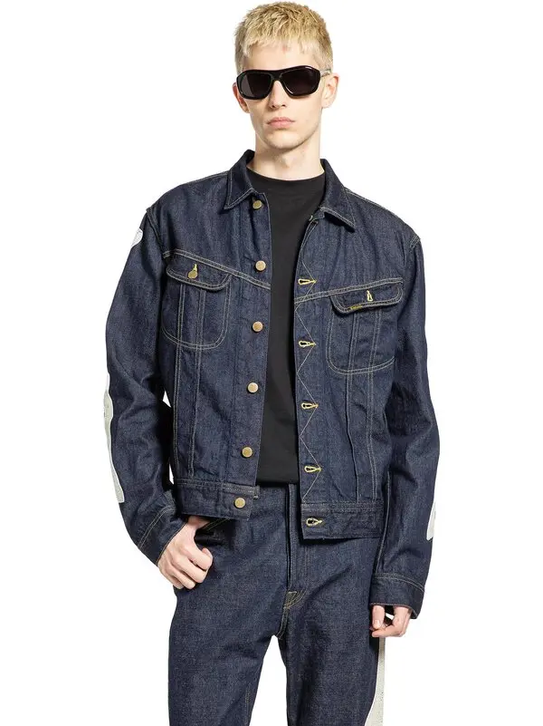 Kapital Denim Mexican Tuxedo Westerner Jacket With Bone Embroidery - Blue