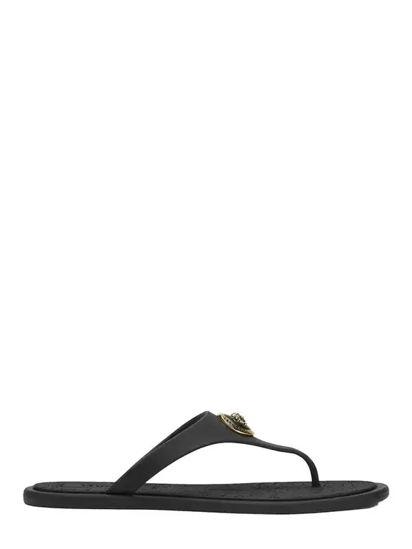 Versace Alia Rubber Sandals With Medusa Plaque - Black