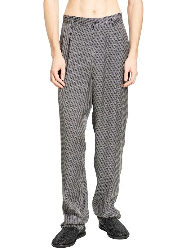 Giorgio Armani Diagonal Printed Trousers - Black