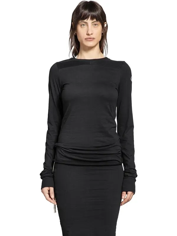 Rick Owens Moncler X Long Sleeve Cotton T-shirt - Black