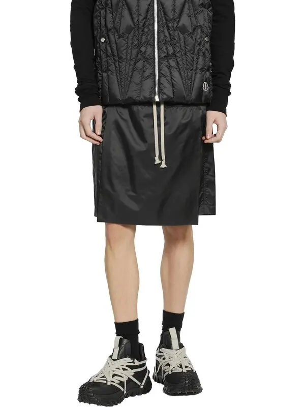 Rick Owens Moncler X Ultra-lightweight Polyester Kilt Shorts - Black