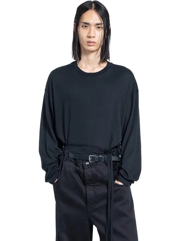 ANN DEMEULEMEESTER Emil Hollow Sound Long Sleeve T-shirt - Black