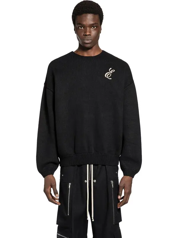 Fear Of God Waffle Knit Crewneck Sweater - Black