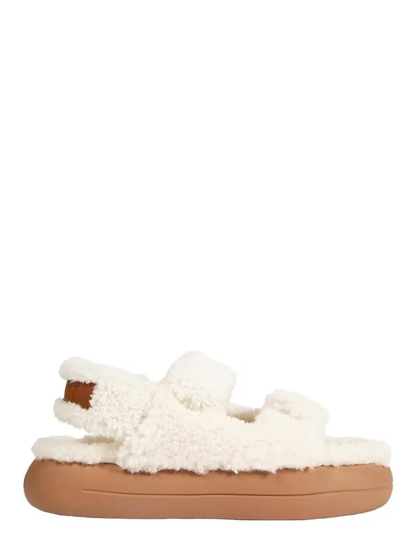 Moon Boot Shearling Sandals - White