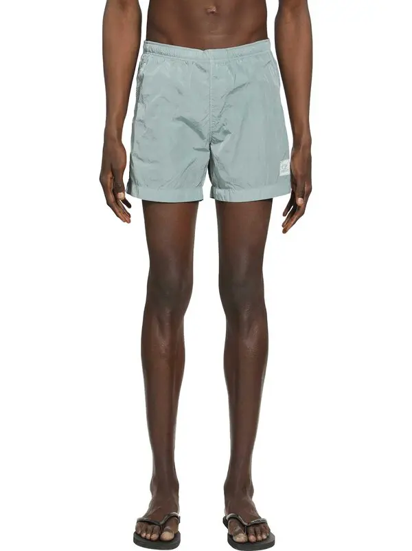 C.P. COMPANY Logo Patch Swim Shorts - Blue