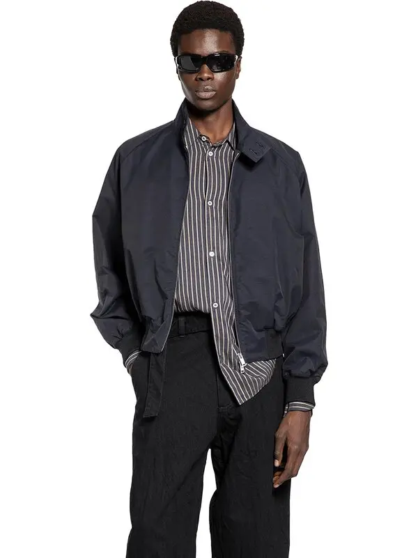 Studio Nicholson Matte Cotton Nylon Stand Collar Zip-up Jacket - Black