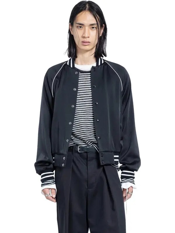 ANN DEMEULEMEESTER Esko Bomber In Cady Satin - Black