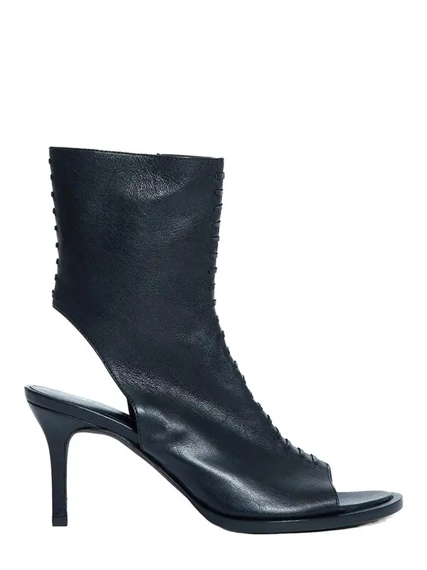 ANN DEMEULEMEESTER Elvy Mid Heeled Ankle Boots - Black