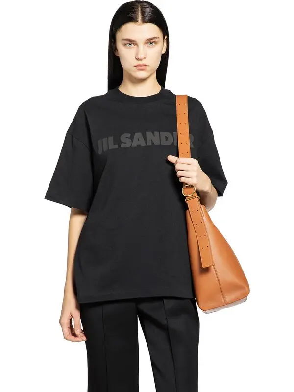 JIL SANDER Oversized Logo T-shirt - Black