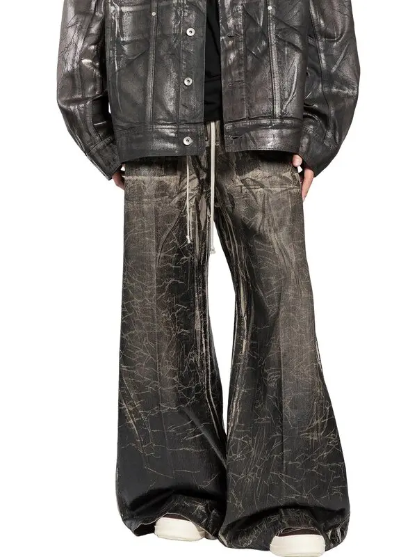 Rick Owens Geth Belas Distressed Cotton Pants - Black