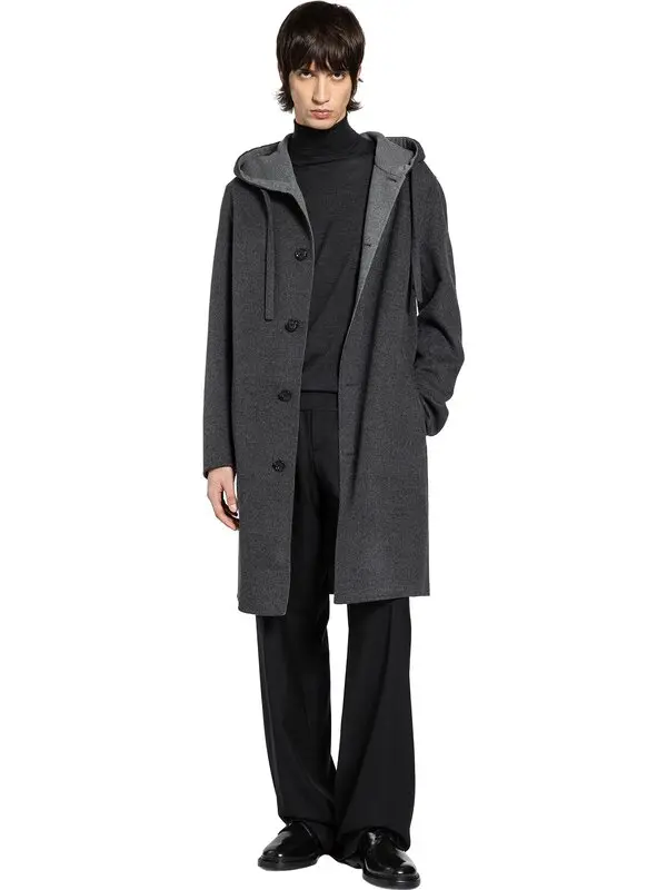 LARDINI Double Wool Parka - Grey