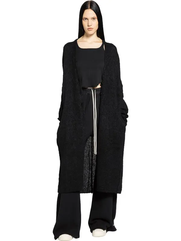 THOM KROM Hairy Alpaca Blend Knit Cardigan - Black