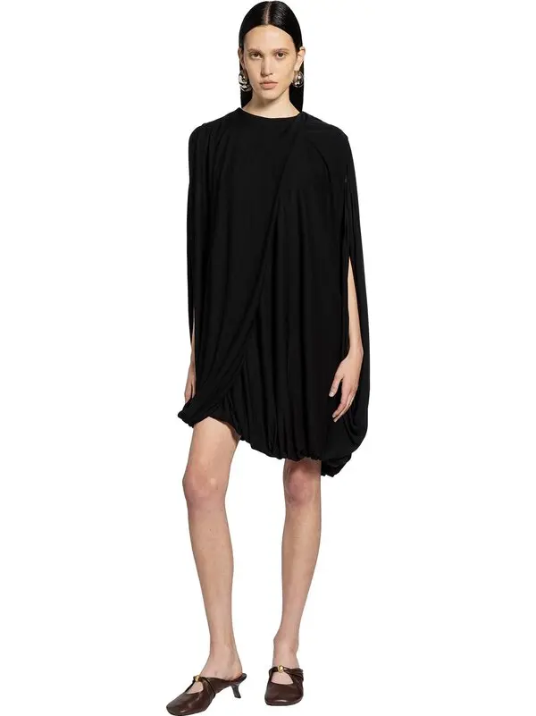 Loewe Viscose Crêpe Jersey Draped Dress - Black