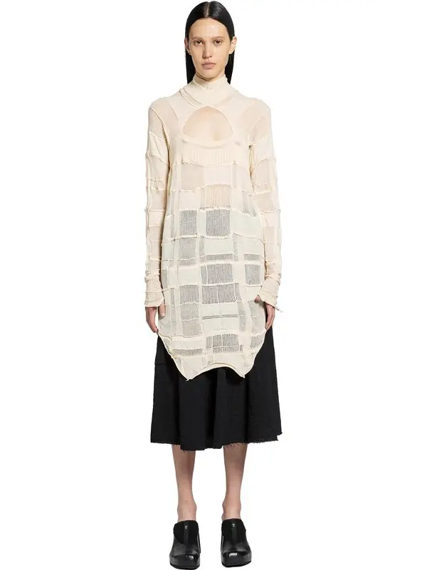 HALOS Checked Ls3 Turtleneck Sweater - Off-white