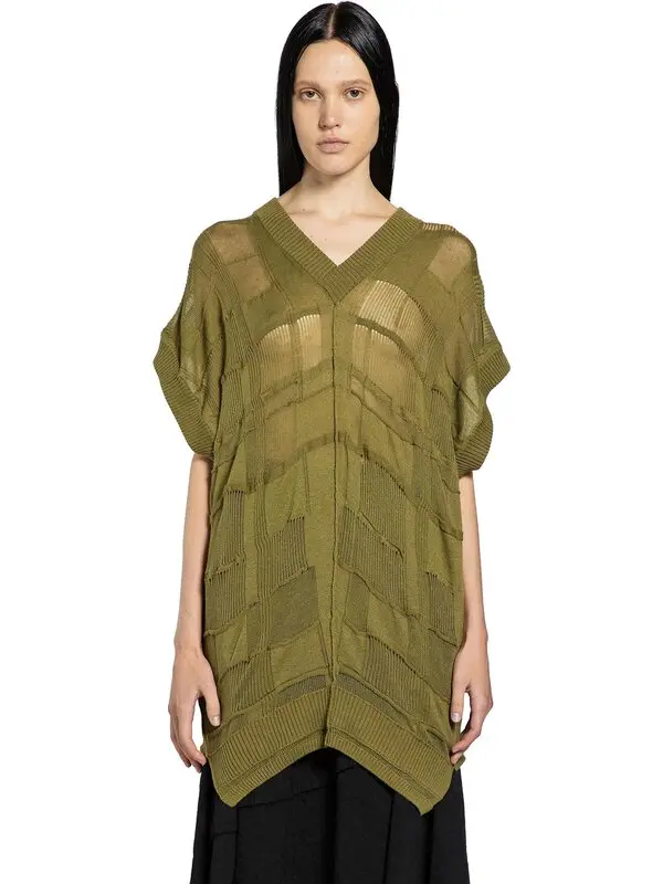 HALOS Checked Knit Vest - Green