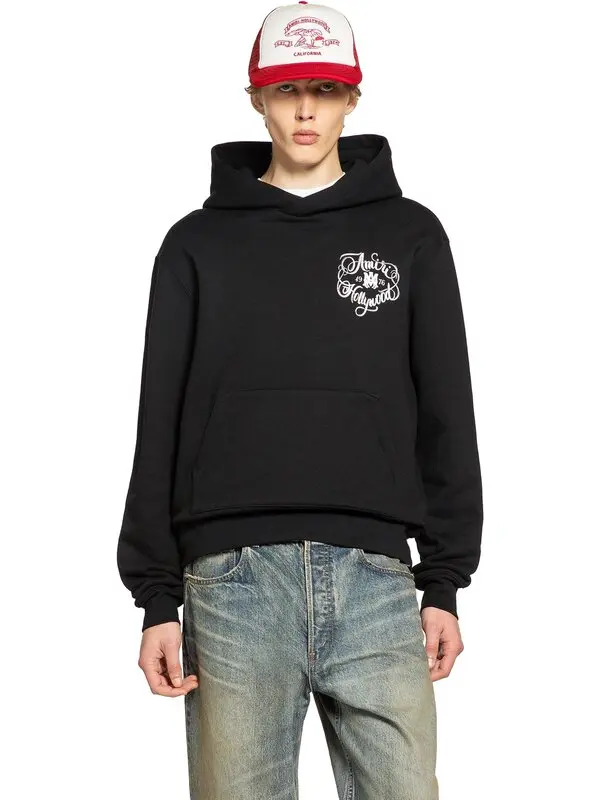 Amiri Hollywood Graphic Cotton Hoodie - Black