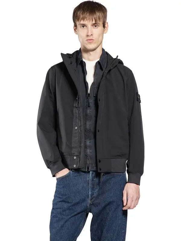 Stone Island Light Soft Shell-r Jacket - Black