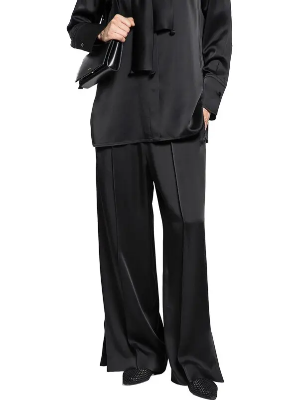 JIL SANDER Fluid Satin Wide-leg Trousers - Black