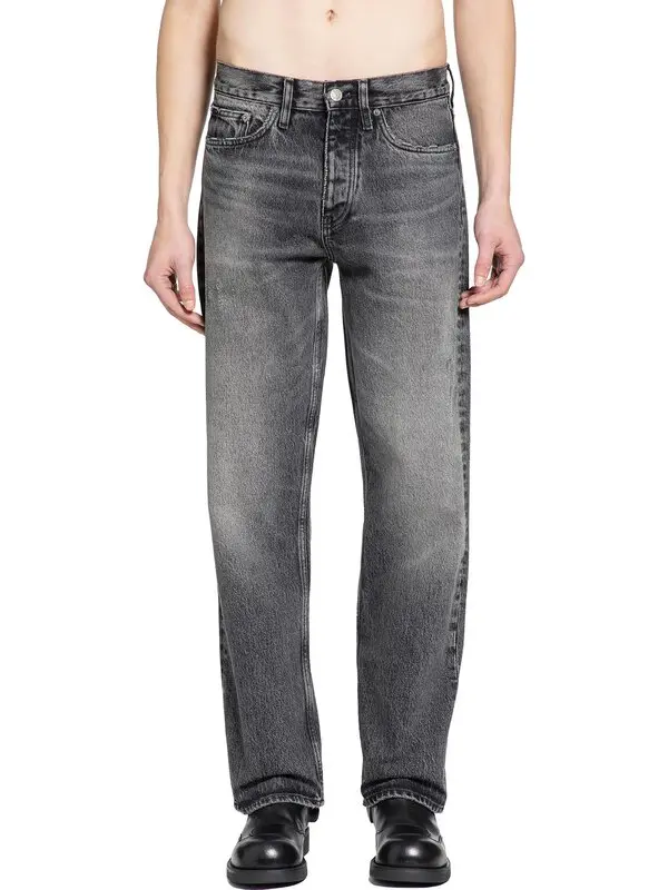 SUNFLOWER Loose Fit Washed Cotton Jeans - Black