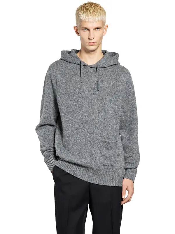 Givenchy Hooded Knitted Sweater - Grey